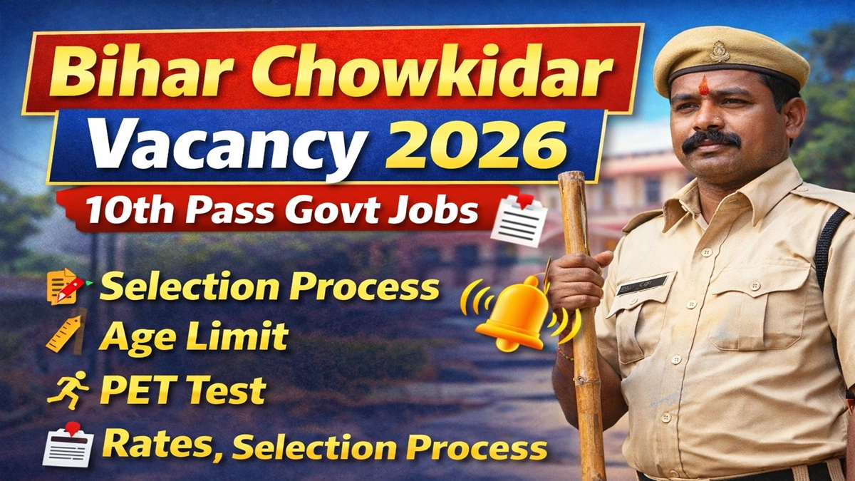 Bihar Chowkidar Vacancy 2026: 10th Pass Govt Job, Apply Online, PET Details